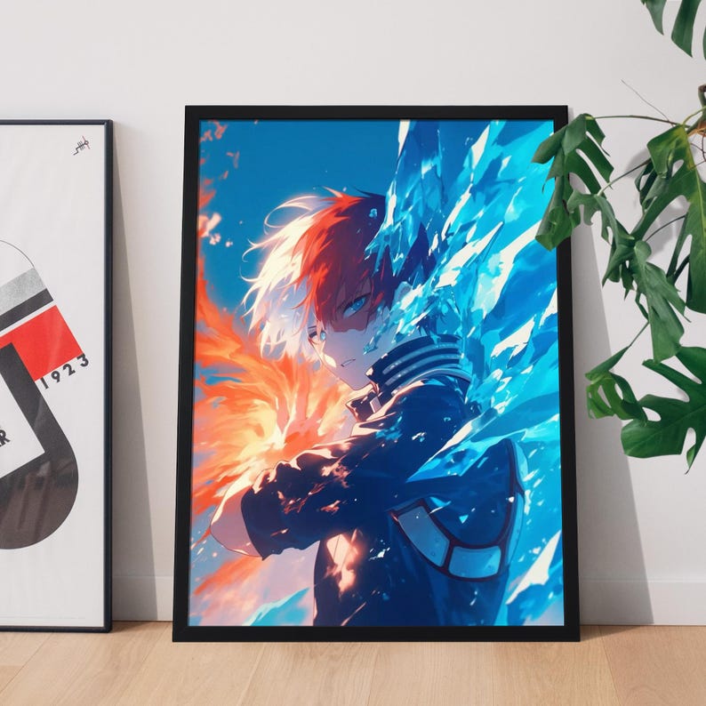 Todoroki Fire and Ice Art Print – My Hero Academia Anime Poster - Etsy