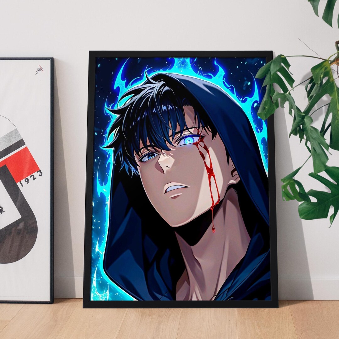 Sung Jin-woo Poster – Solo Leveling Anime Art Print, Shadow Monarch ...