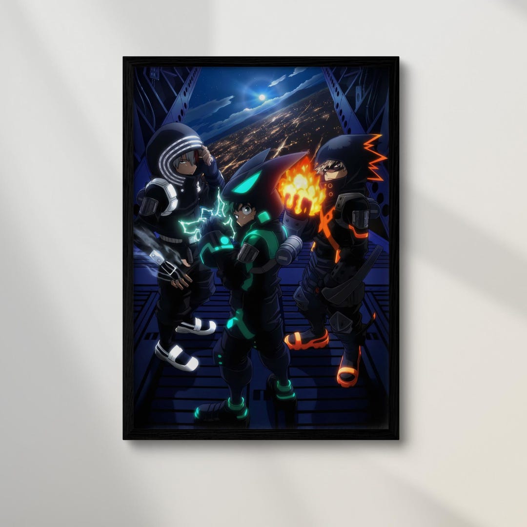 My Hero Academia Night Ops Poster – Bakugo Midoriya Todoroki Tactical ...
