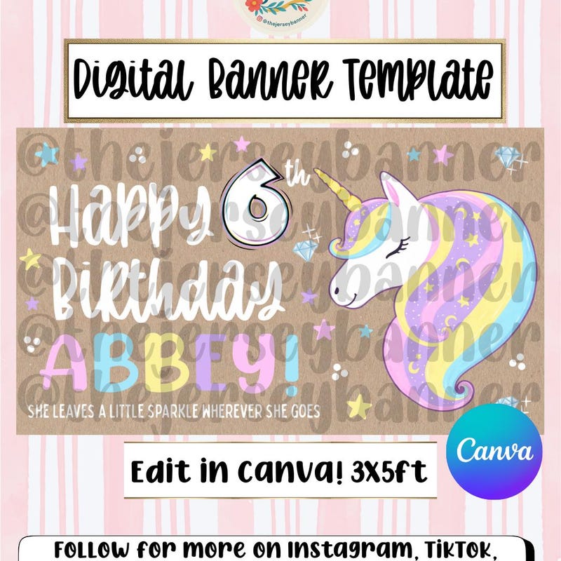 Unicorn Backdrop Template - Etsy