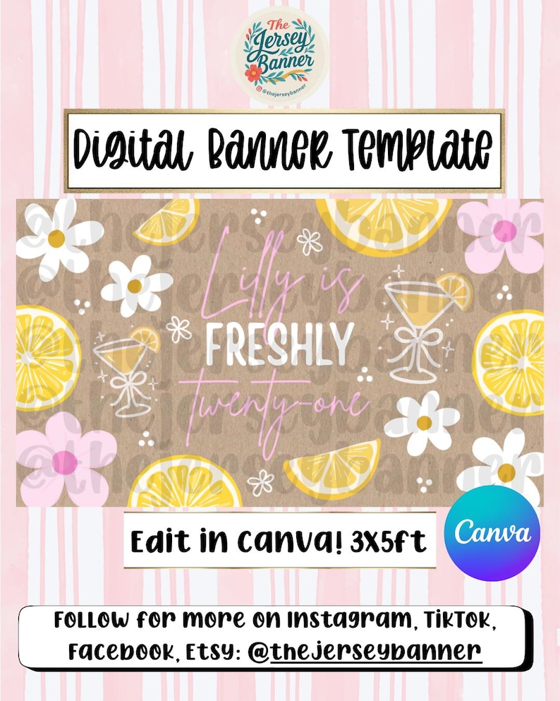 She's Freshly Age Graduation Birthday Template | Lemon Theme | Editable ...