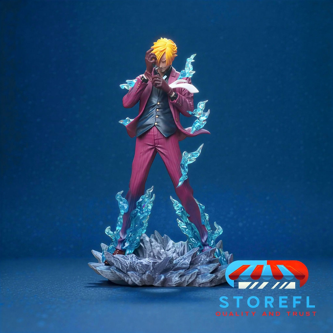 Sanji Action Figure on Fire - (24 Cm) - Etsy