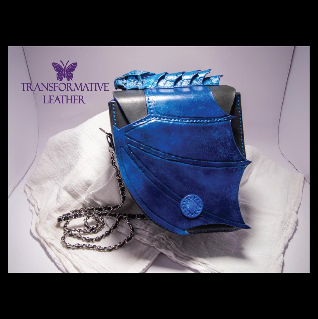 Handmade Leather Winged Dragon Bag With Lining and Card Slots - Etsy