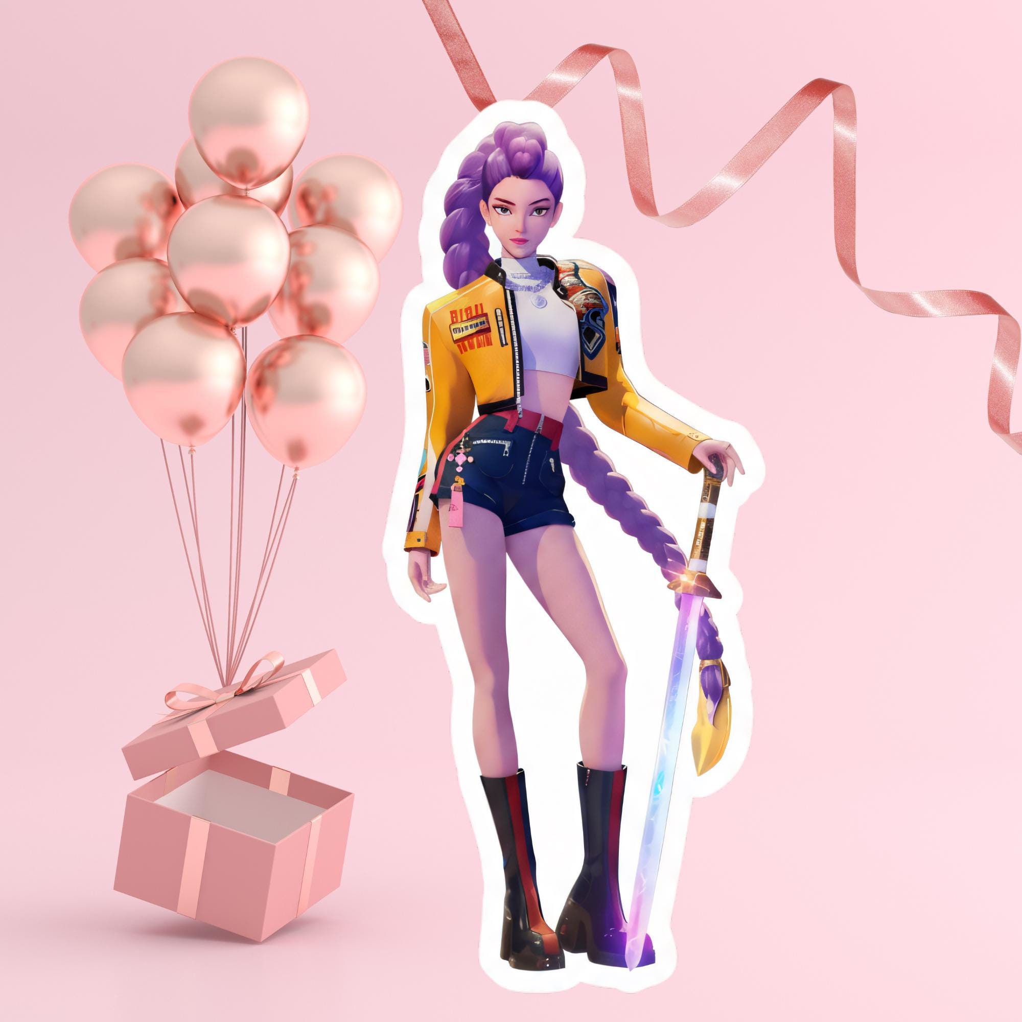 Kpop Demon Hunter Standee Cut Outs Printable, Huntrix Prop DIY Birthday ...