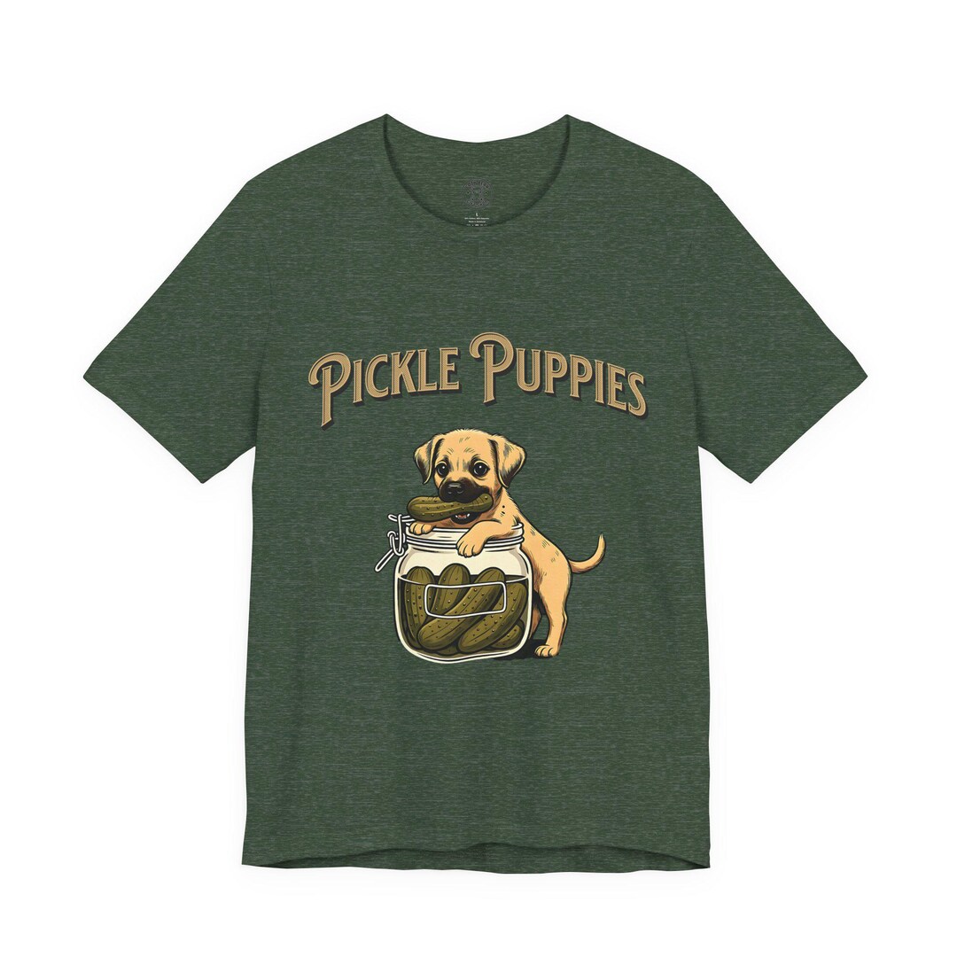 Pickle Puppies Puppy With Pickle Jar T-shirt | Cute Dog Graphic Tee - Etsy