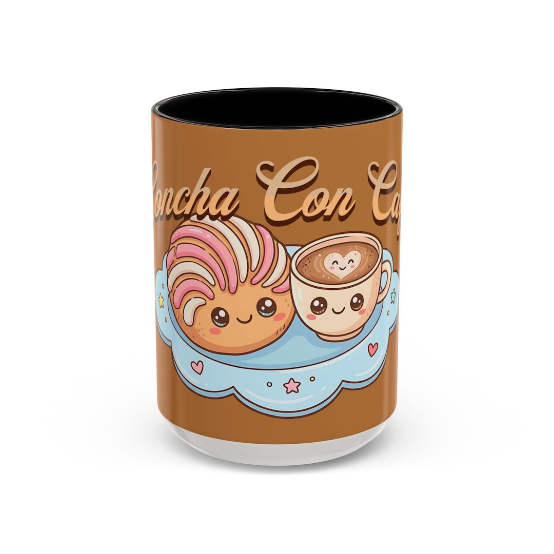 Concha Con Café Accent Coffee Mug | Mexican Pastry Latte Design - Etsy