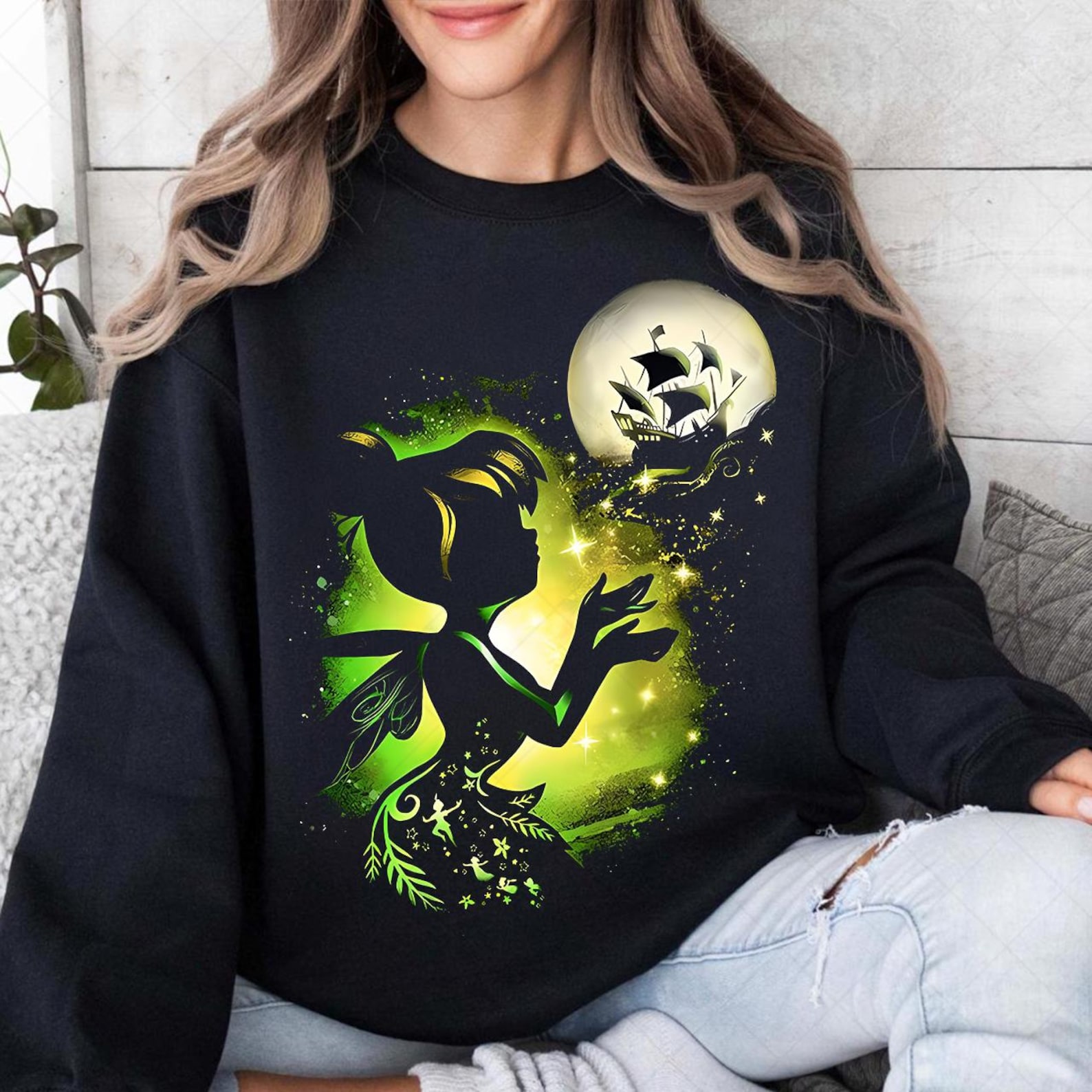 Retro 90s Disney Peter Pan Tinker Bell Png, Crop Top, You Can Fly ...