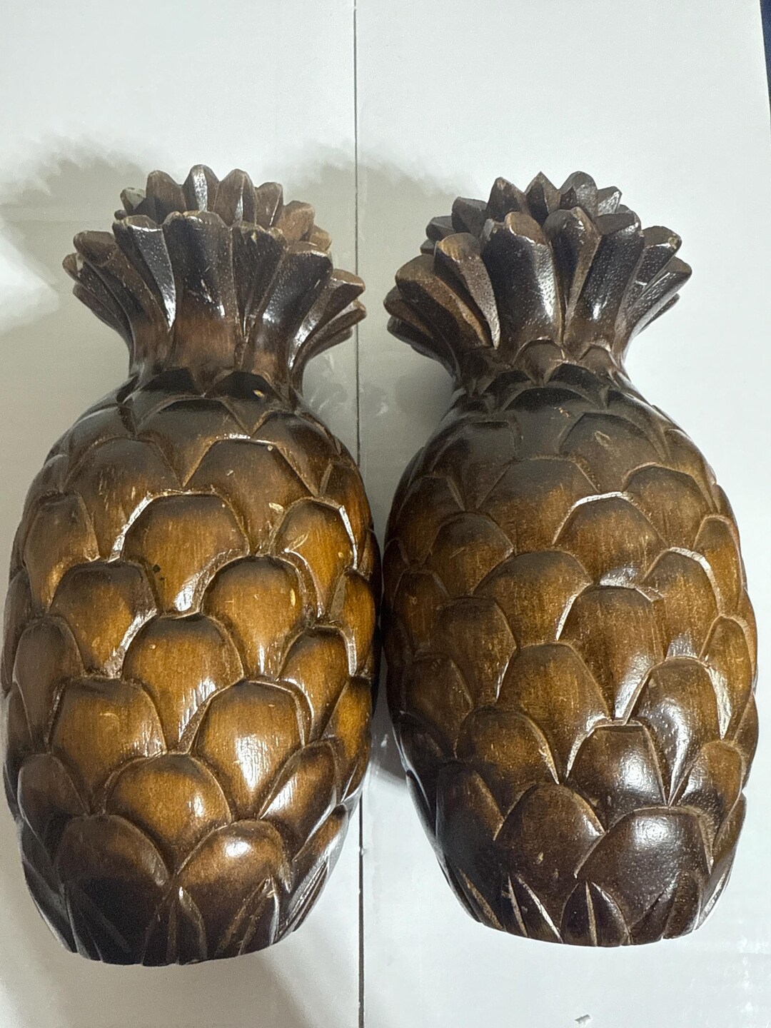 Pineapple Candlestick Holders (pair) Vintage Hand Carved Wooden ! Rare ...
