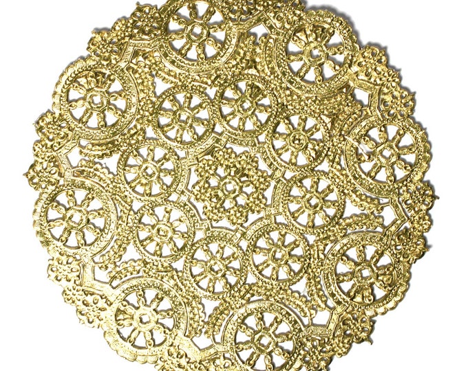 50 Gold 12 Inch Paper Doilies, Wedding Trim, Paper Craft Supply, Gold ...