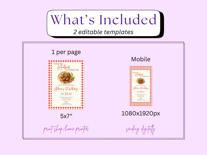 Our Little Meatball is Turning One Invitation, Italian First Birthday ...