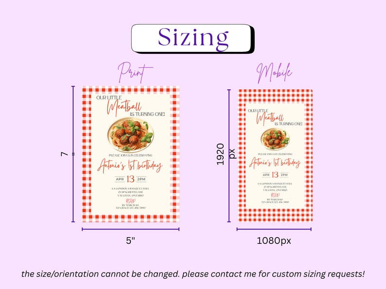 Our Little Meatball is Turning One Invitation, Italian First Birthday ...