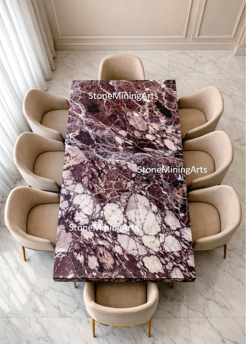 Calacatta Viola Marble Dining Table Top | Luxury Purple Veined Marble ...