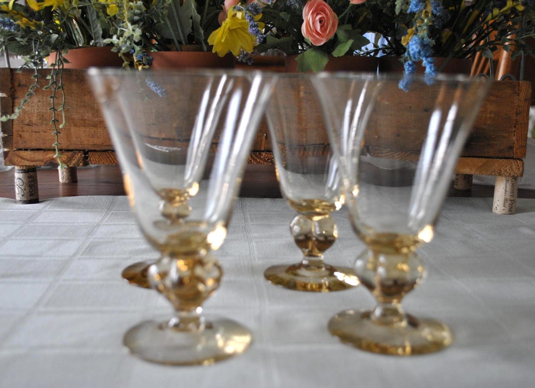 Swedish Blown Gulli Gold Water Glasses Set of 4 - Etsy