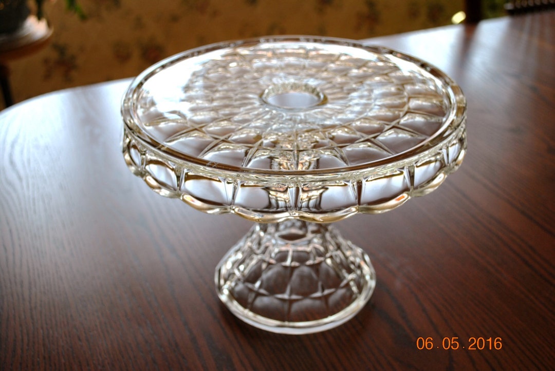 Indiana Clear Glass 10 Round Cake Stand in the - Etsy