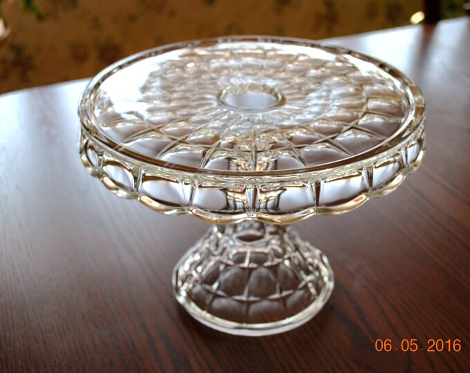 Indiana Clear Glass 10" Round Cake Stand in the Constellation Pattern ...