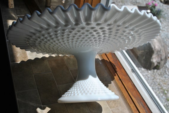 Fenton Milk Glass Hobnail Cake Stand or Cake Plate - Etsy