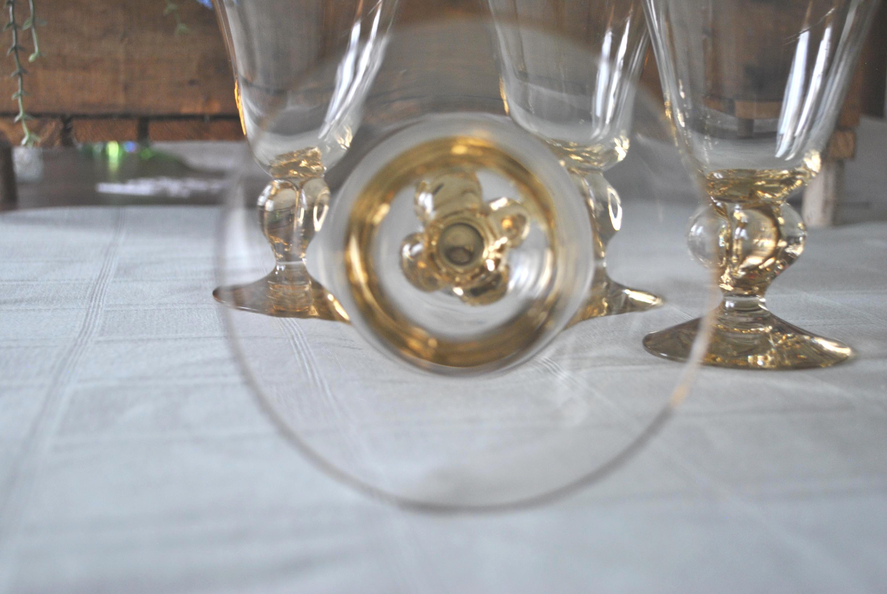 Swedish Blown Gulli Gold Water Glasses Set of 4 - Etsy
