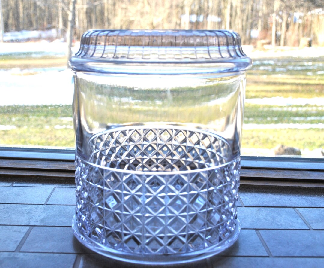 Vintage Manganese Glass Cigar, Tobacco, Biscuit, Cracker Jar Diamond ...