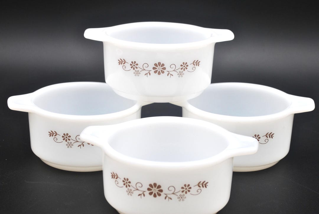 Dynaware Pyr-o-rey Milk Glass Baking Dishes With Lids - Set of 4 - Etsy