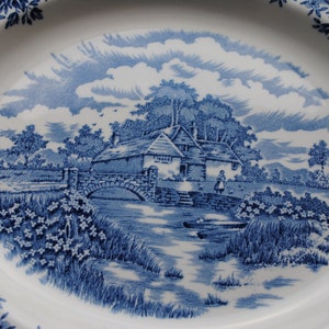 Salem England Transferware Blue English Village Pattern | Etsy