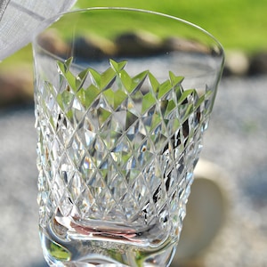 Cut Crystal Pattern Wine Goblets Cut Cross Hatch - Etsy