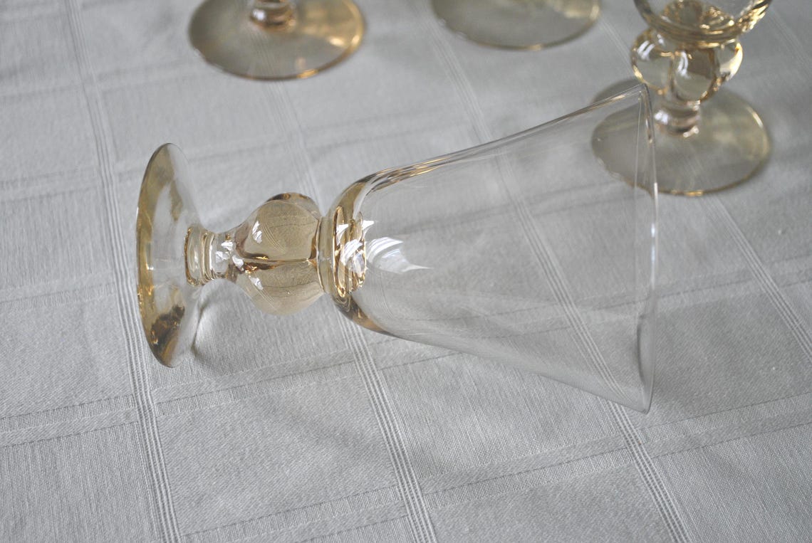 Swedish Blown Gulli Gold Water Glasses Set of 4 - Etsy