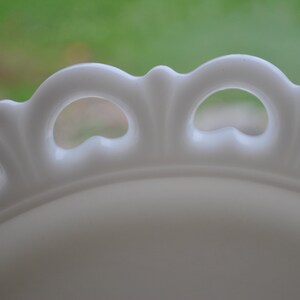 Anchor Hocking Milk Glass Open Lace Medium Torte Plate | Etsy