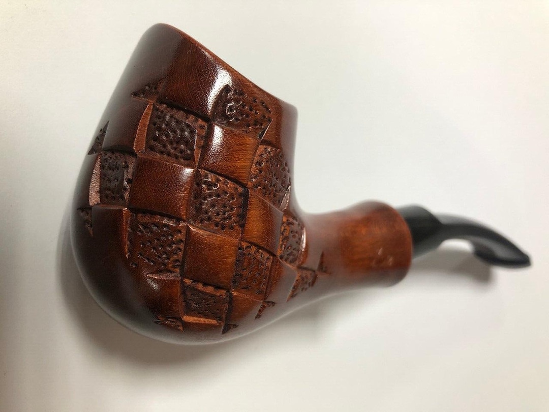 Wooden Tobacco Smoking Pipe - Chess Board - Hand Carved - Etsy