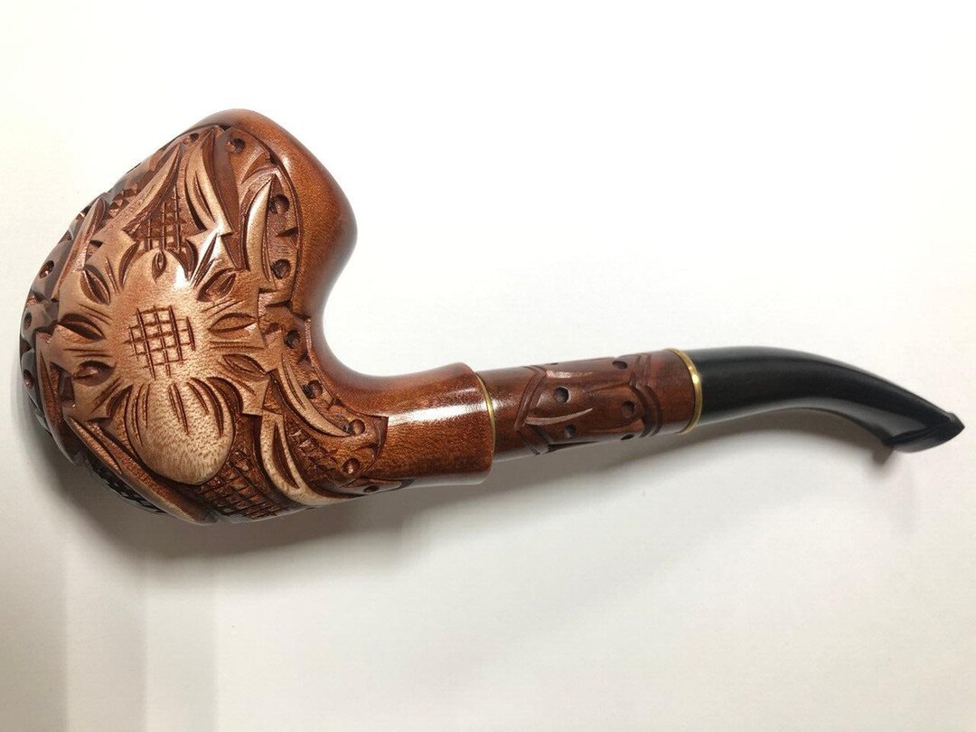 Wooden Tobacco Smoking Pipe - SPIDER - Hand Carved From Solid Wood ...