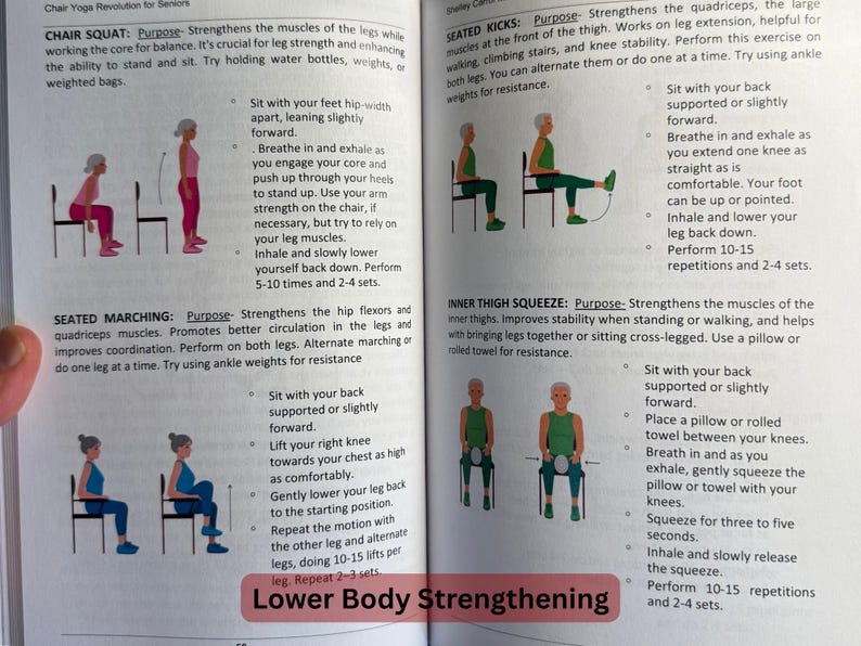Chair Exercise Book for Seniors Over 60 Chair Yoga for Daily Strength ...