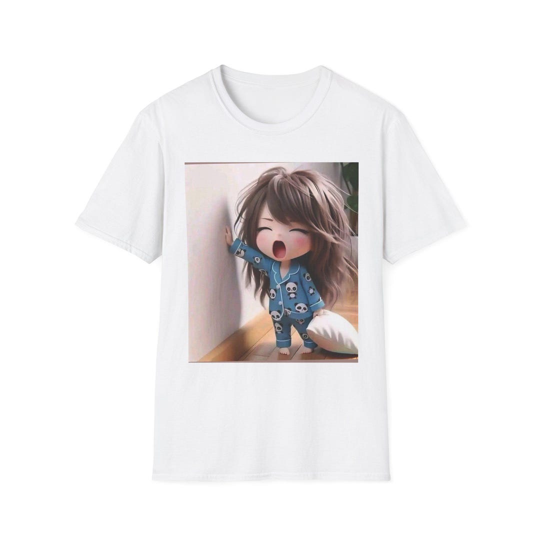 Anime Chibi T-shirt: Yawning Pajama Girl Illustration - Etsy