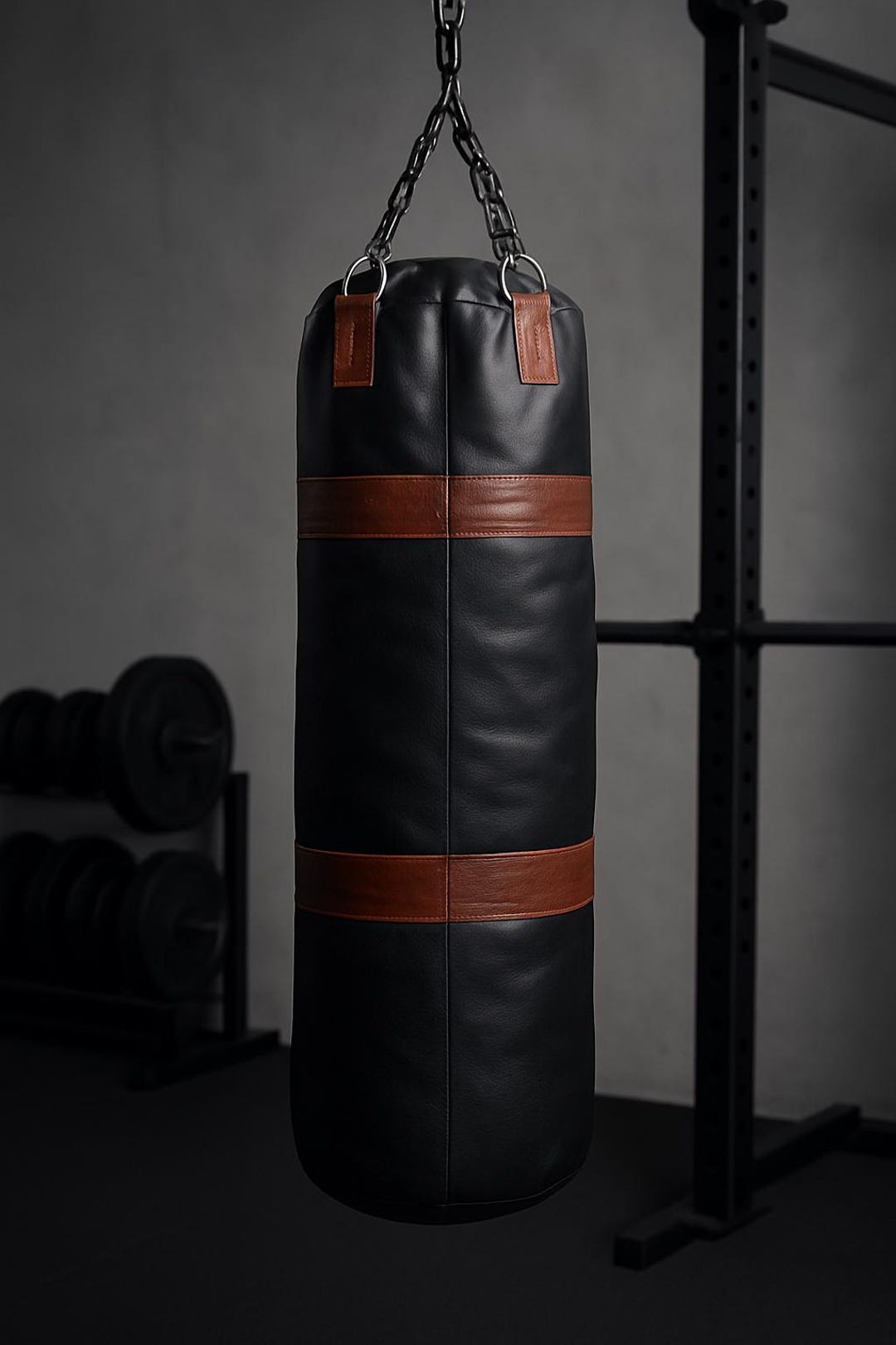 Genuine Leather Punching Bag in Dual Color, Unique Style Vintage Boxing ...