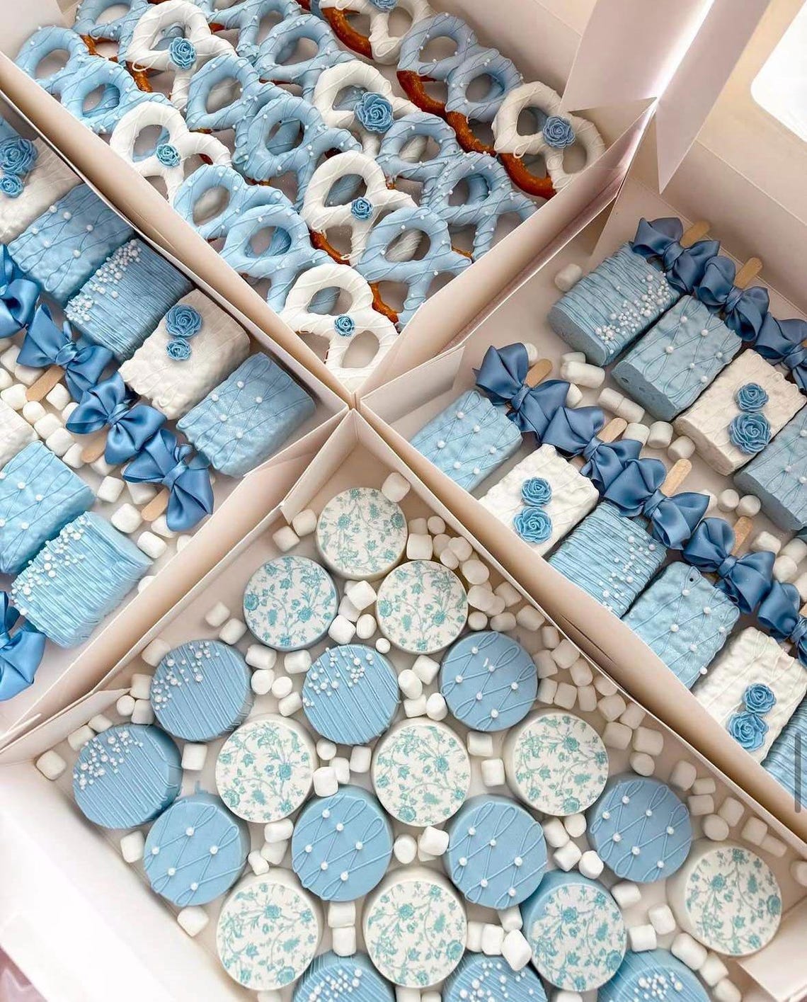Blue Dessert Table Treat Bundle, Bridal Shower Dessert Package ...
