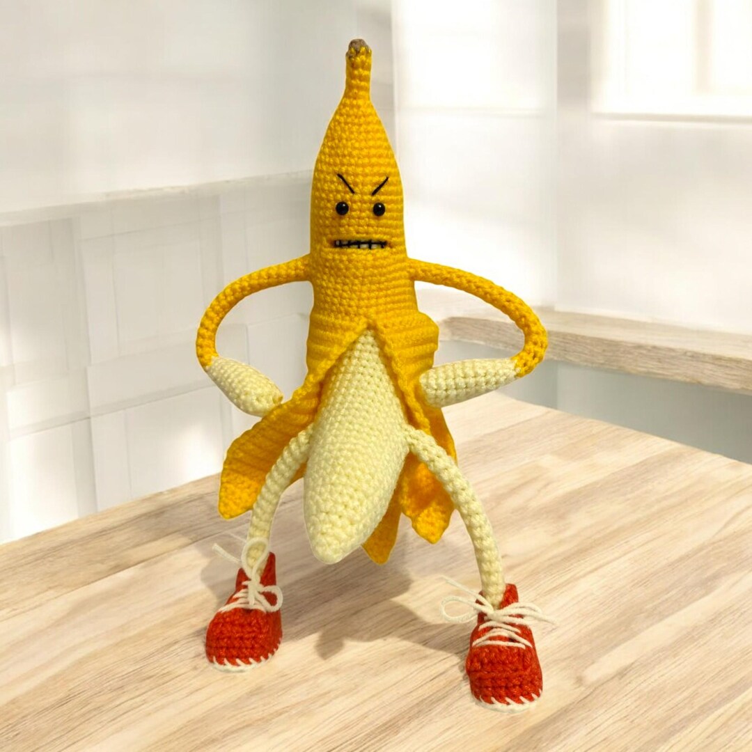 Crochet Banan With Bendable Arms and Legs - Funny Amigurumi Toy ...
