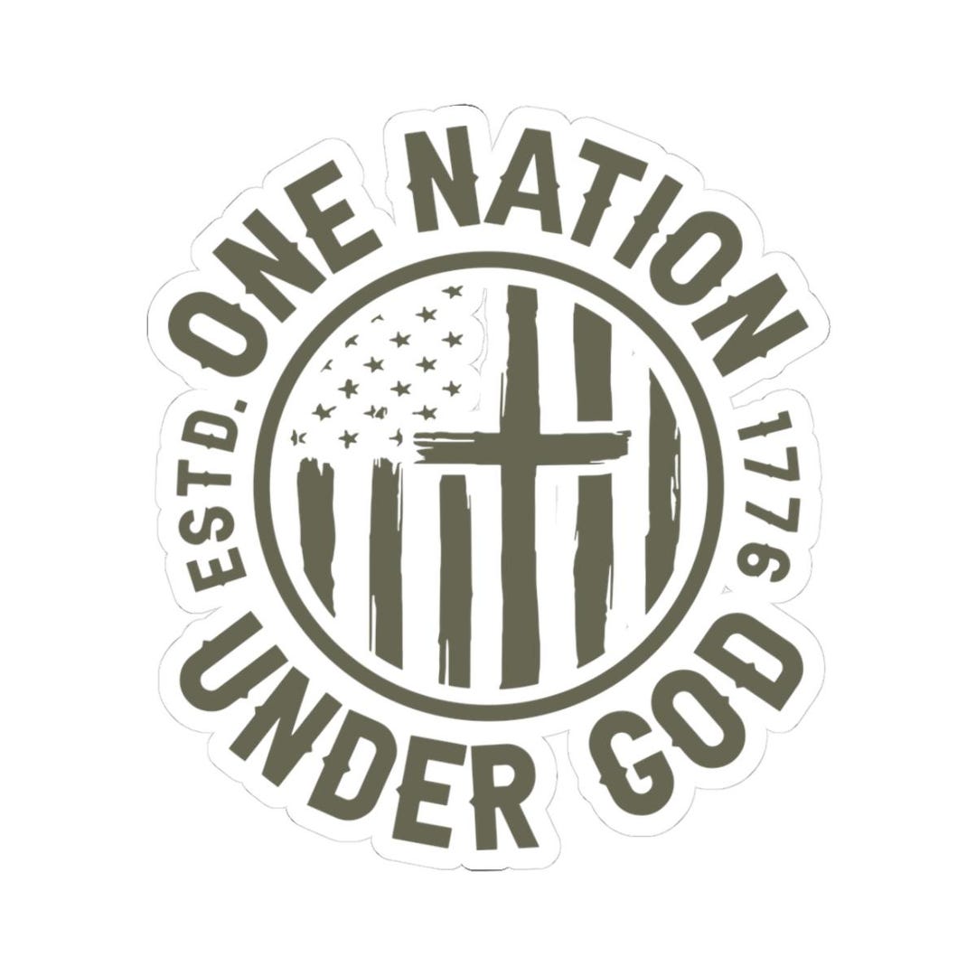 One Nation Under God Cross Flag Sticker | Kiss-cut Sticker - Etsy