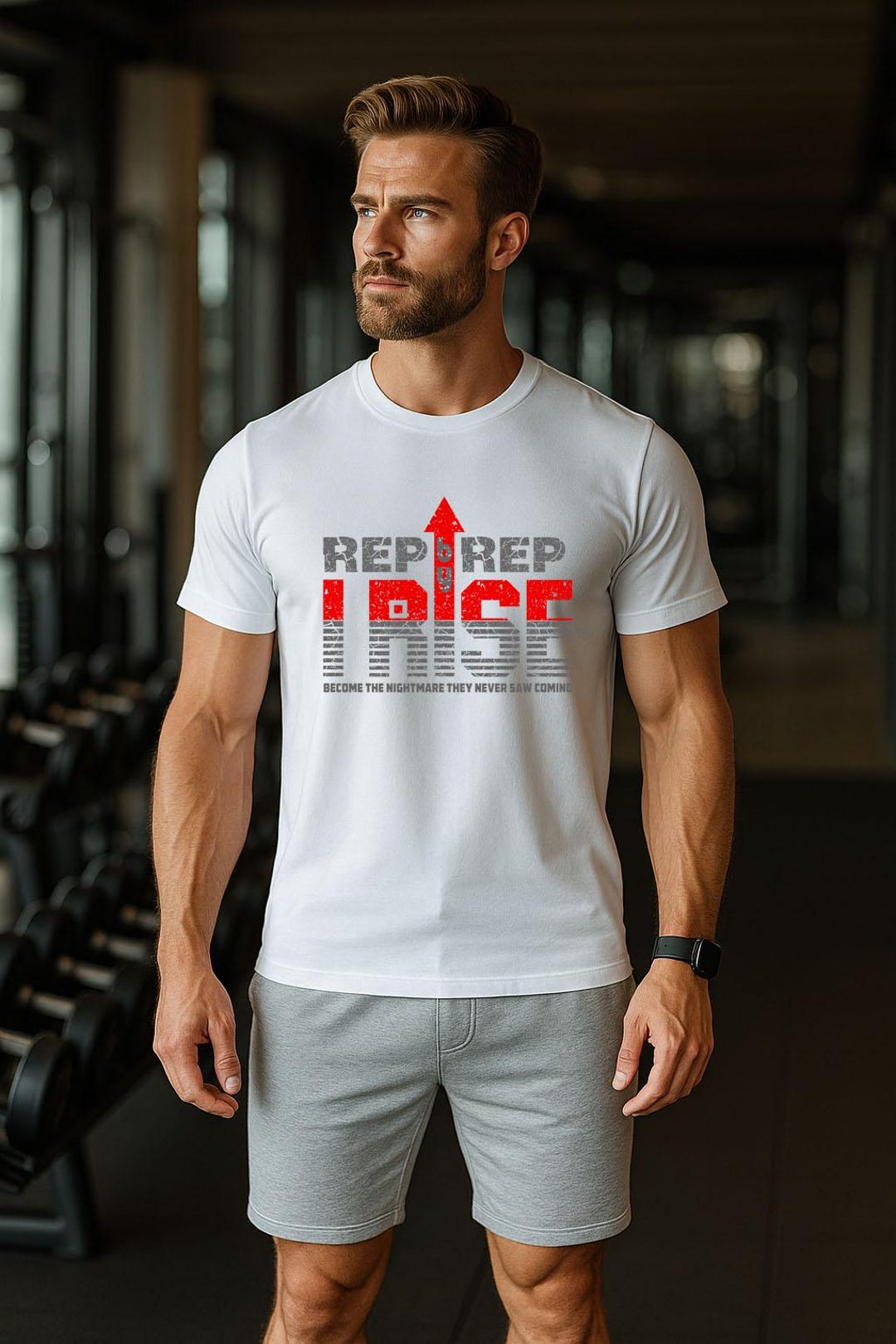 Rep by Rep I Rise T-shirt • Motivational Gym Workout Tee - Etsy