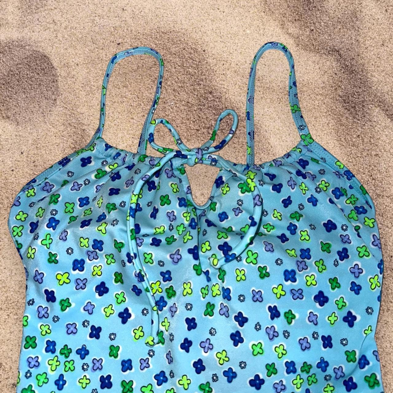 90s Milkmaid Tankini Camisole Top Ditsy Pastel Blue Floral Y2K Preppy ...