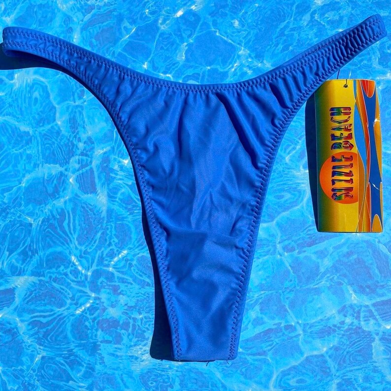 90’s Thong Bikini Bottom Retro Powder Blue Swimsuit, Summer, Minimalist ...