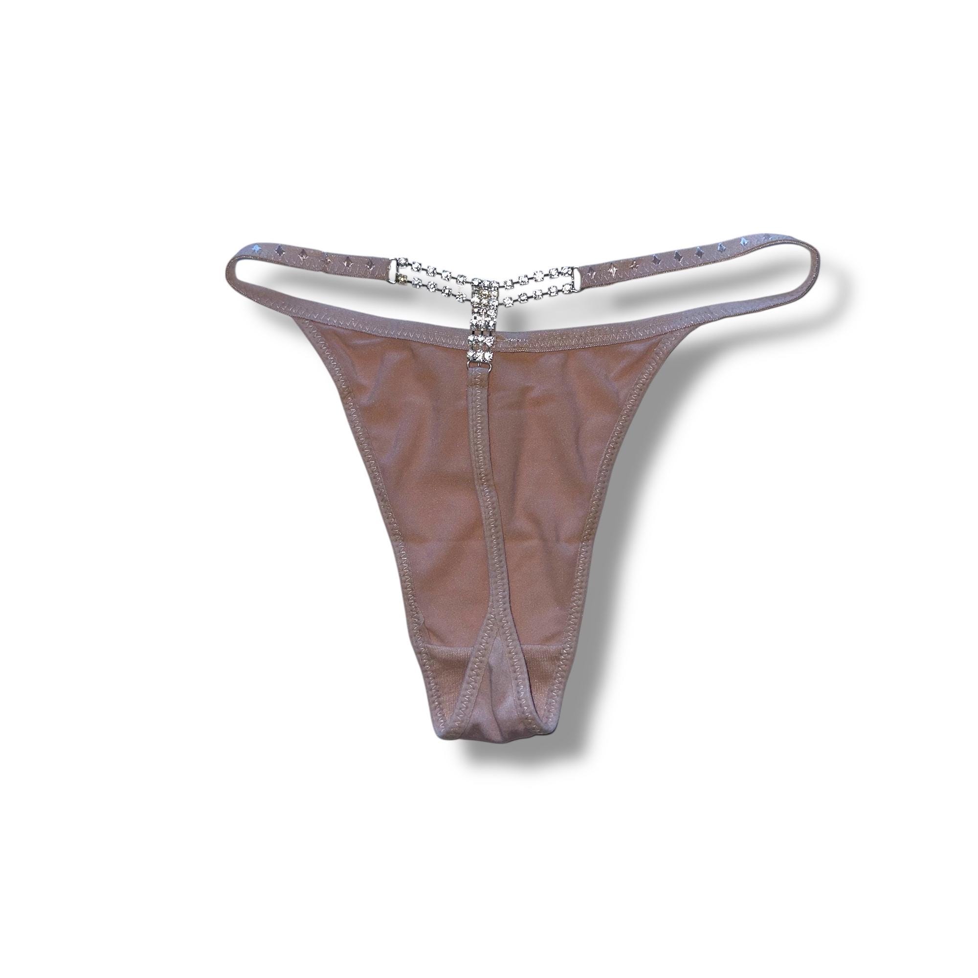 90s Crystal Embellished G-string Thong — Embellished Y2K Micro Panty ...