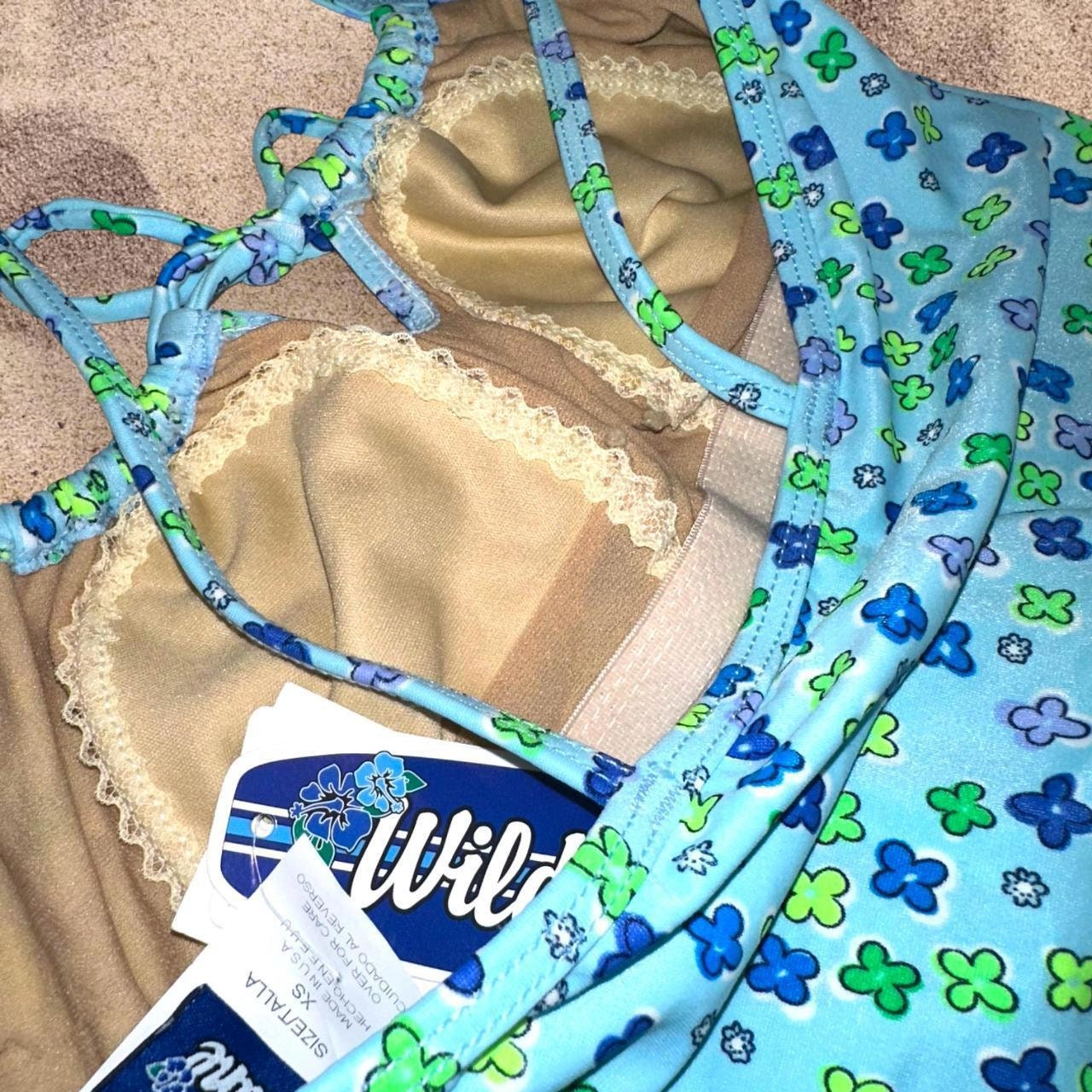 90s Milkmaid Tankini Camisole Top Ditsy Pastel Blue Floral Y2K Preppy ...