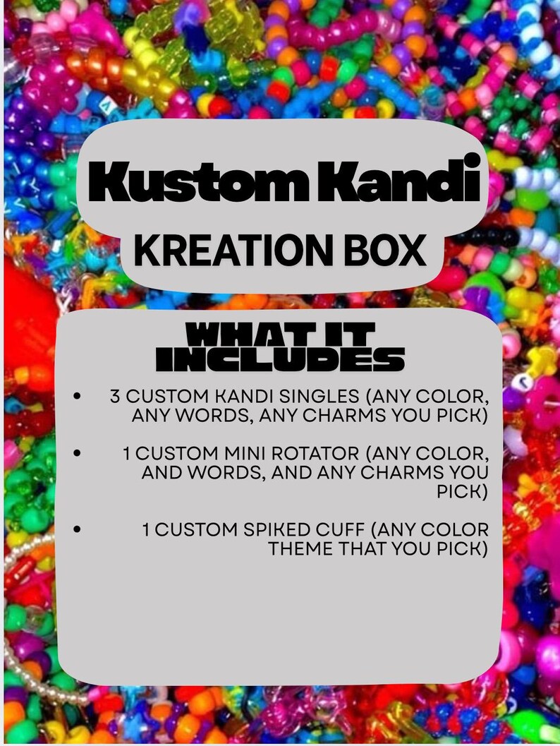 Custom Kandi Mystery Box, Rave Tools or Cuff Kandi Bracelets - Etsy