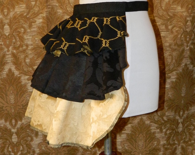 Ruffle Bustle Overskirt 3 Layer Sz. XS Ivory Black & - Etsy