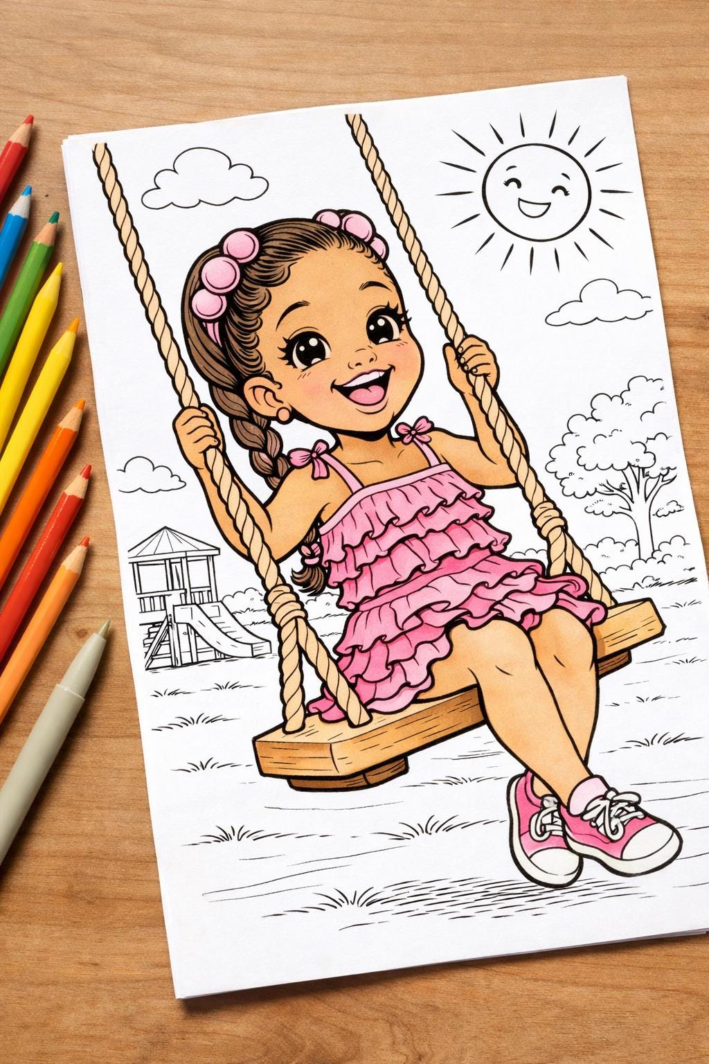 40 Coloring Pages- Bouncy Curls and Beach Days – Self Love Coloring ...