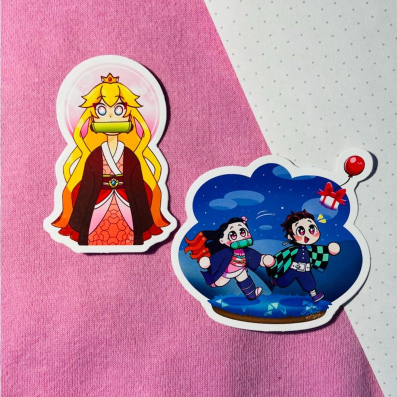 Demon Slayer Stickers- Princess Peachzuko and Demon Crossing - Etsy