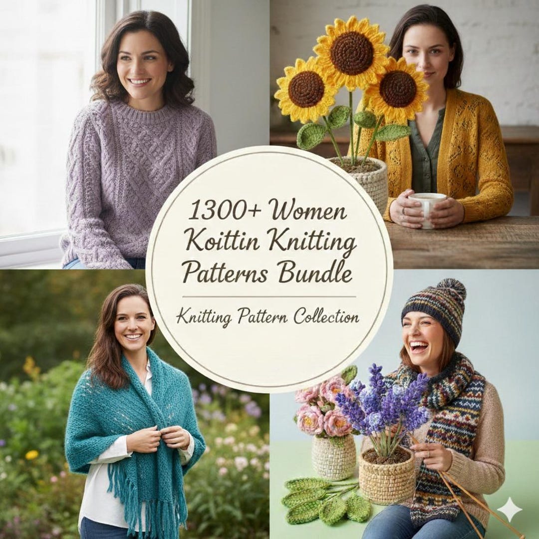 1300+ Women Knitting Patterns Bundle | Women Sweaters, Scarves, Gifts ...