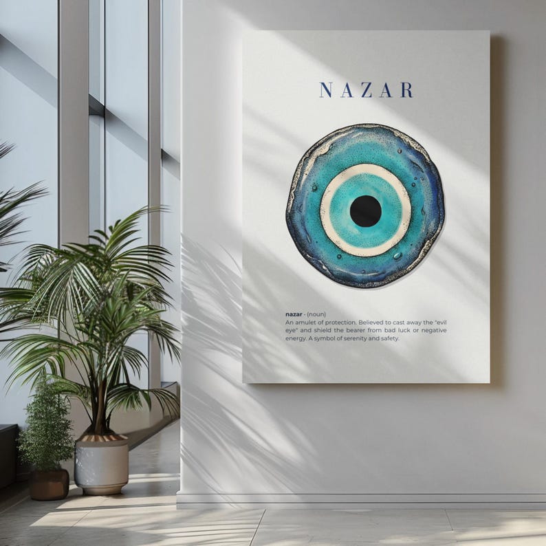 Modern Nazar Evil Eye Print, Boho Spiritual Protection Wall Art ...