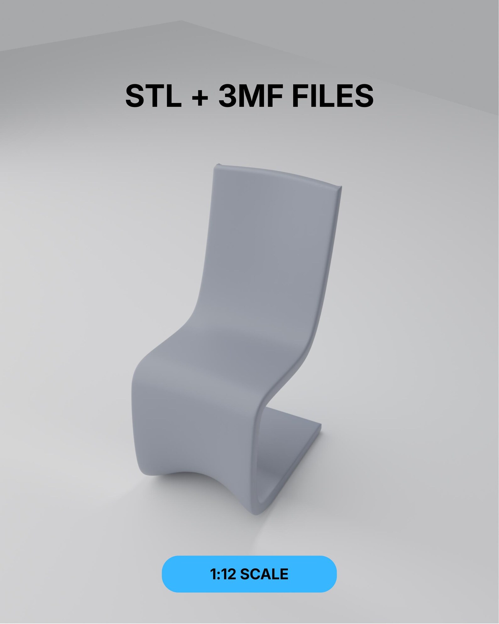 STL File - 1:12 Luxury Sculpted Chair – Modern Dollhouse Miniature With ...