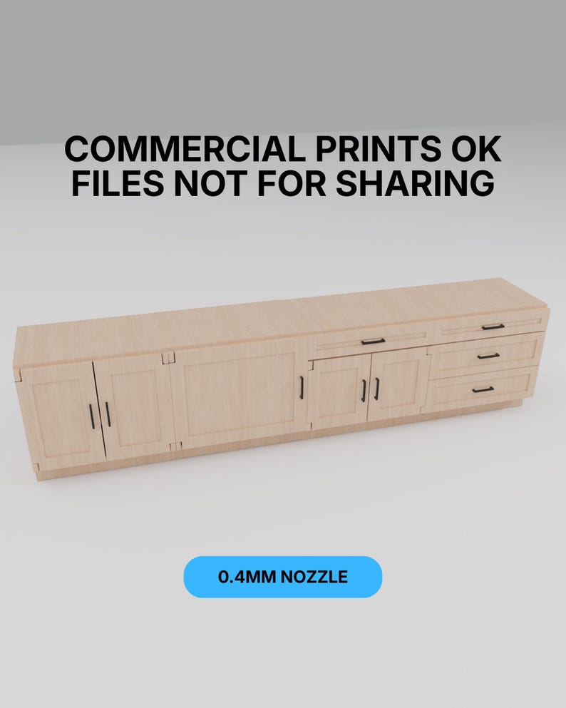 STL File - 1:12 Kitchen Cabinets STL + 3MF Files | Modular Doors and ...