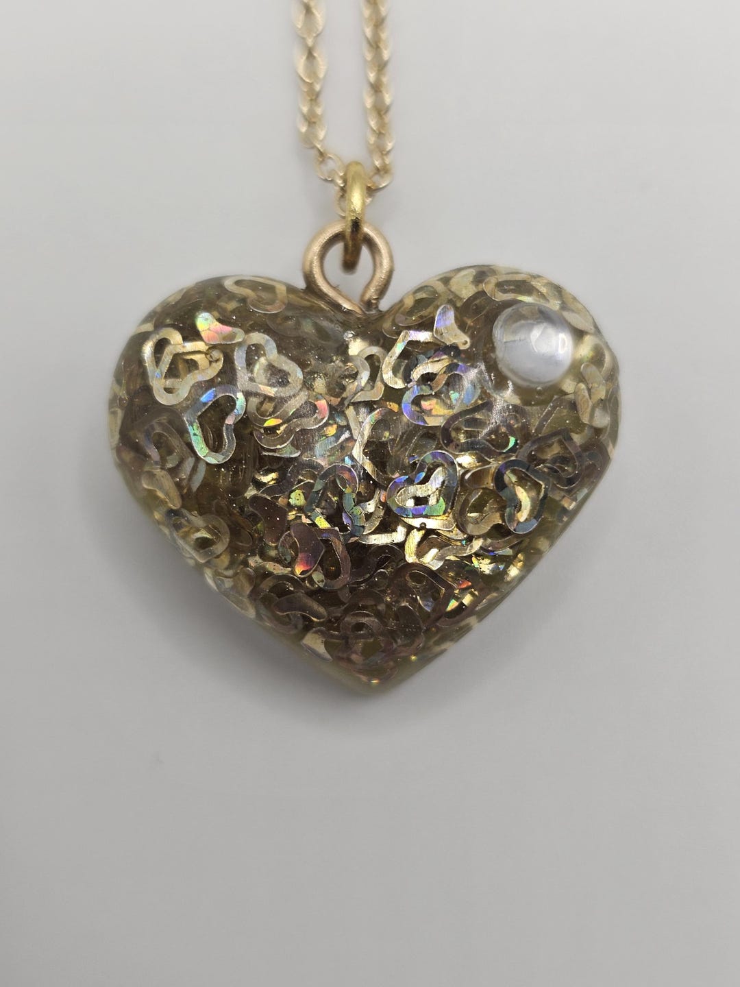 Lively Golden Yellow Heart With Gold Hearts Glitter and Rhinestone ...