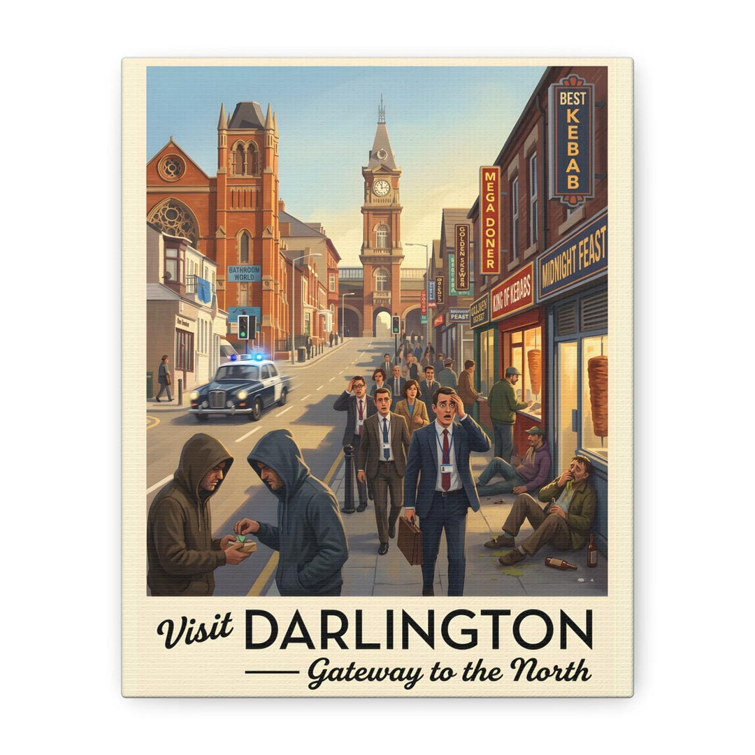 Visit Darlington Poster | Retro North East Travel Art - Etsy UK